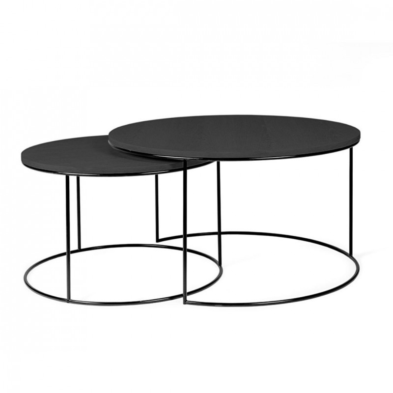 Apvalus kavos staliukas Round | Juodas ąžuolas